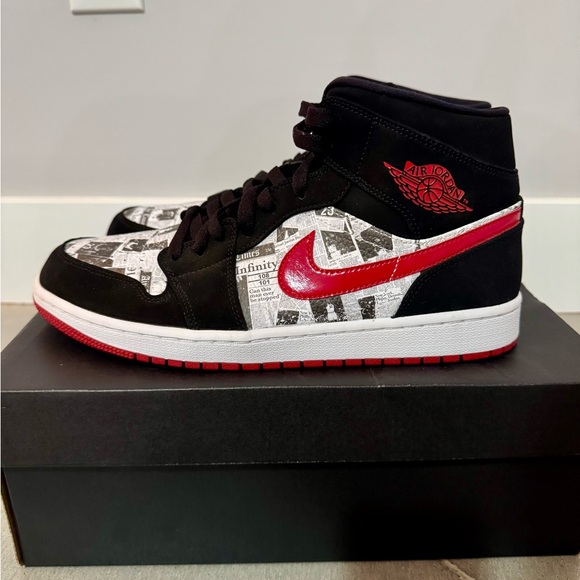 Nike | Shoes | Jordan Mid Newspaper Air Times | Poshmark